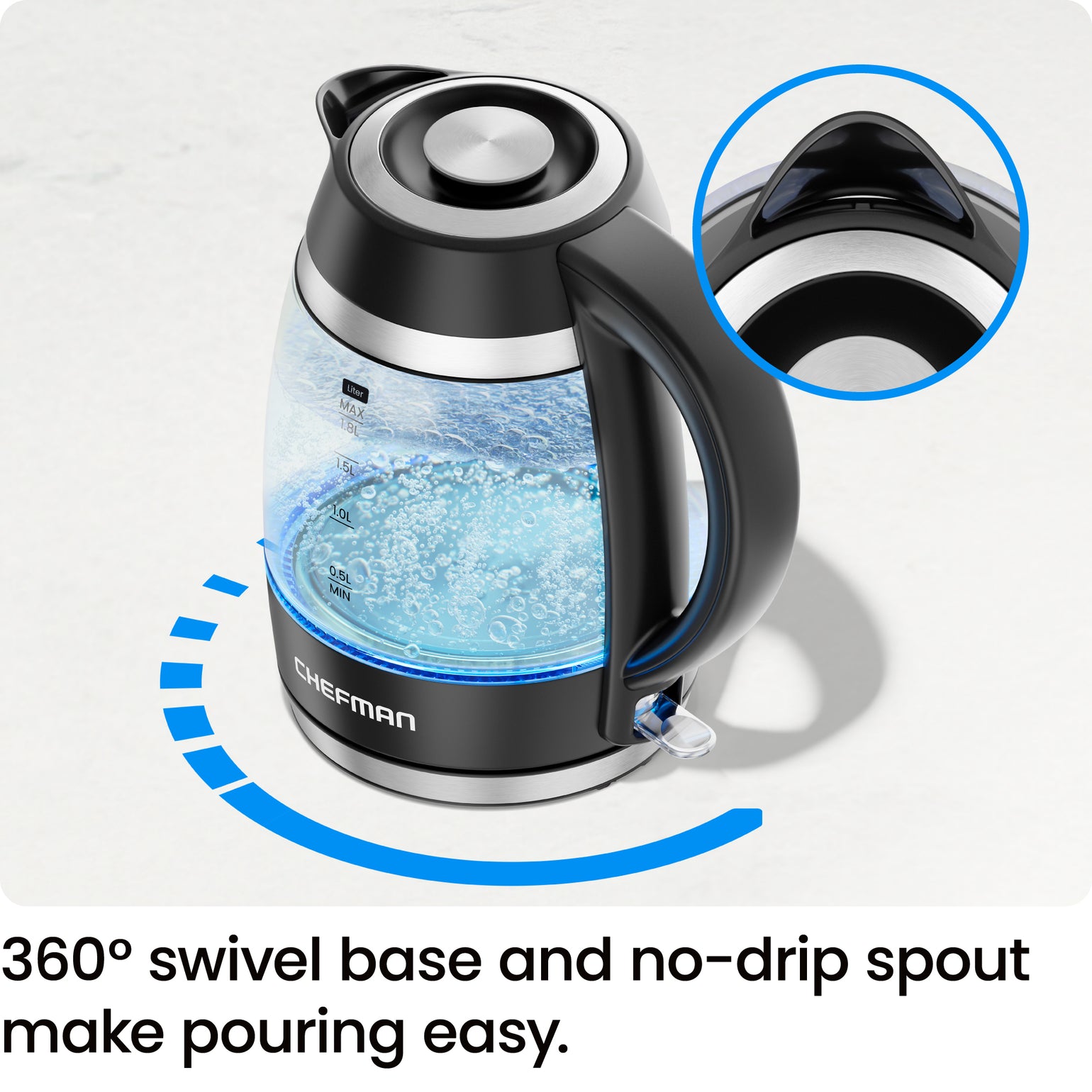 Chefman Fast-Boil 1.8L Electric Kettle