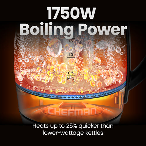 Lightning 1.8L Custom-Temp Electric Kettle – Chefman