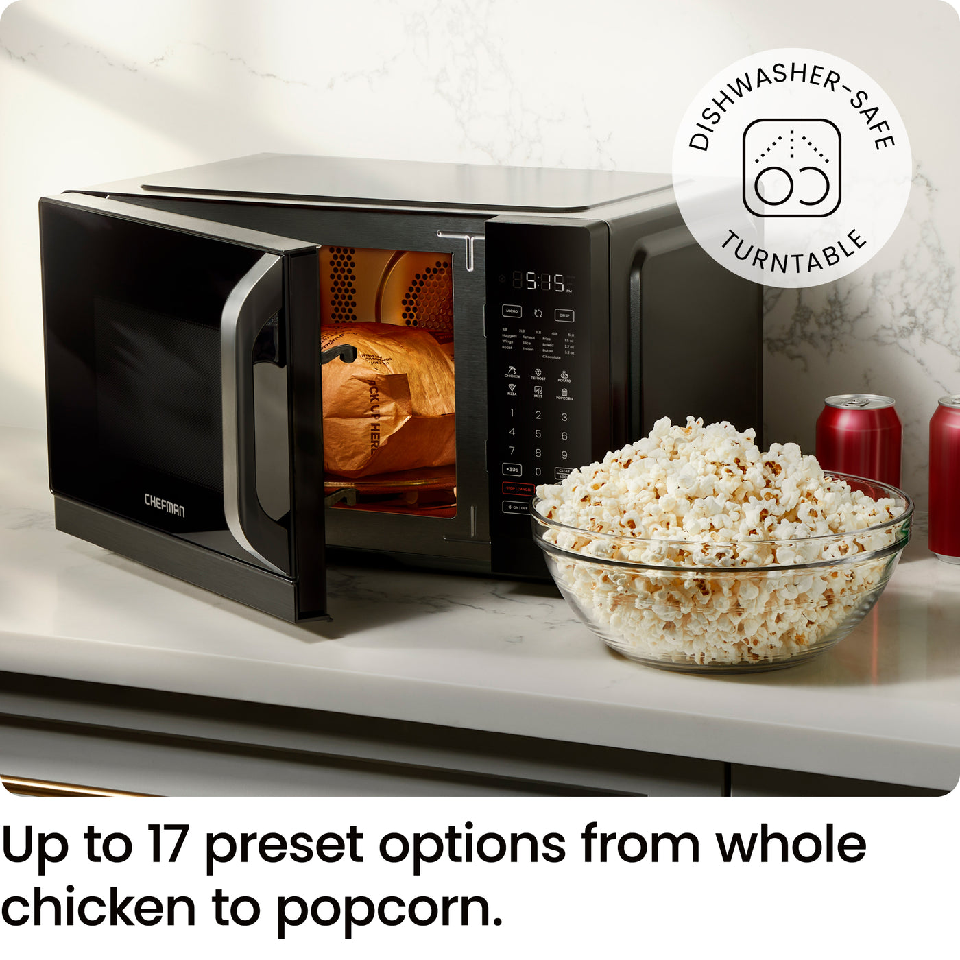 Chefman MicroCrisp Countertop .8 Cu Ft Digital Microwave Oven