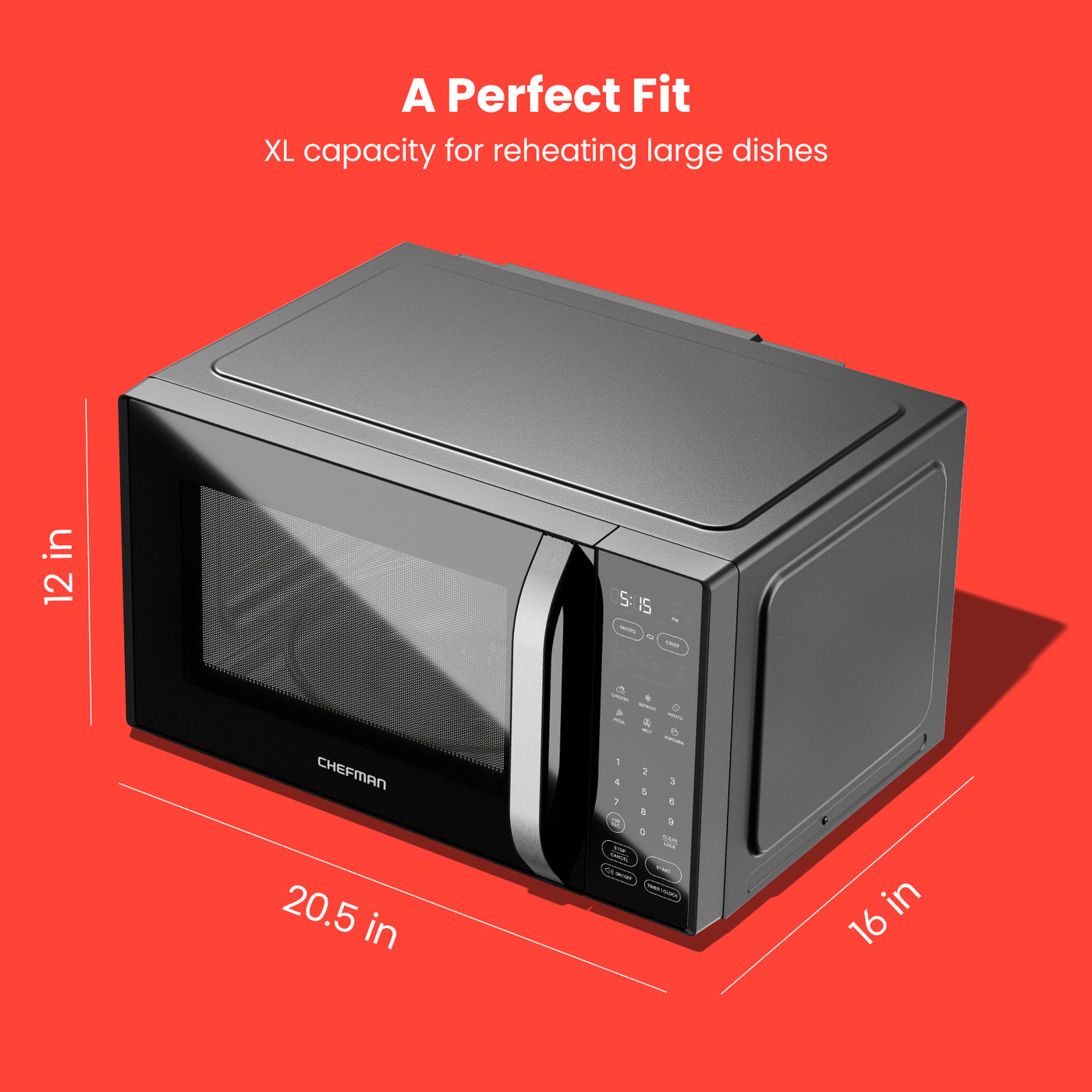 Chefman MicroCrisp Countertop 1.1 Cu Ft Digital Microwave Oven