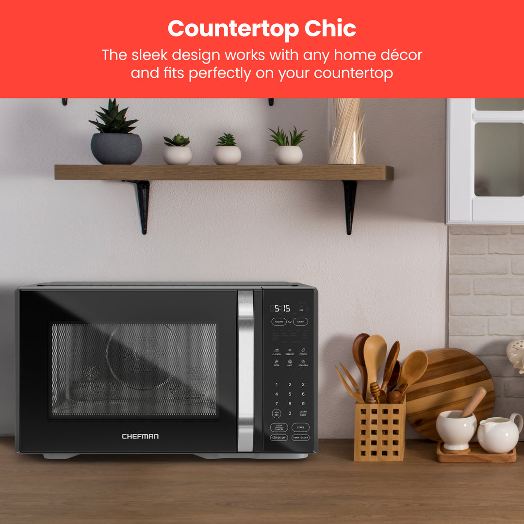 Chefman MicroCrisp Countertop 1.1 Cu Ft Digital Microwave Oven