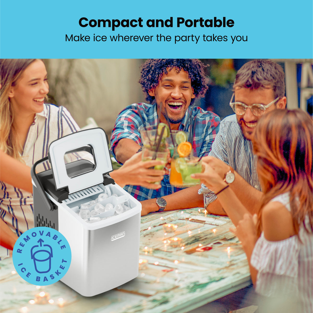 ICEMAN Dual-Size Ice Machine – Chefman