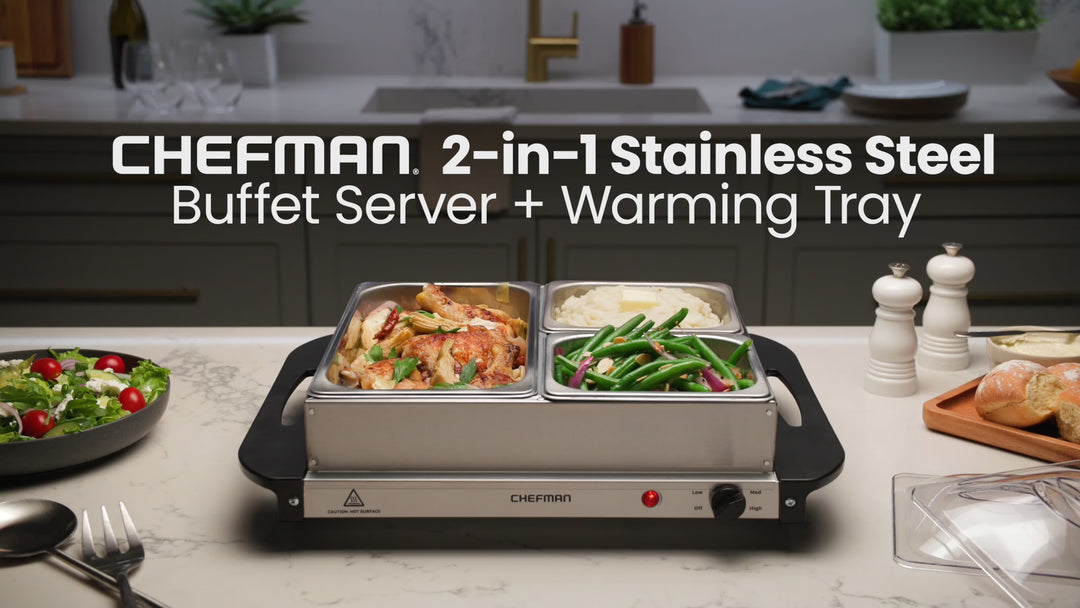 Electric Buffet Server + Warming Tray – Chefman